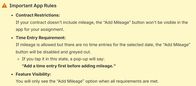 How to Add Mileage Entries